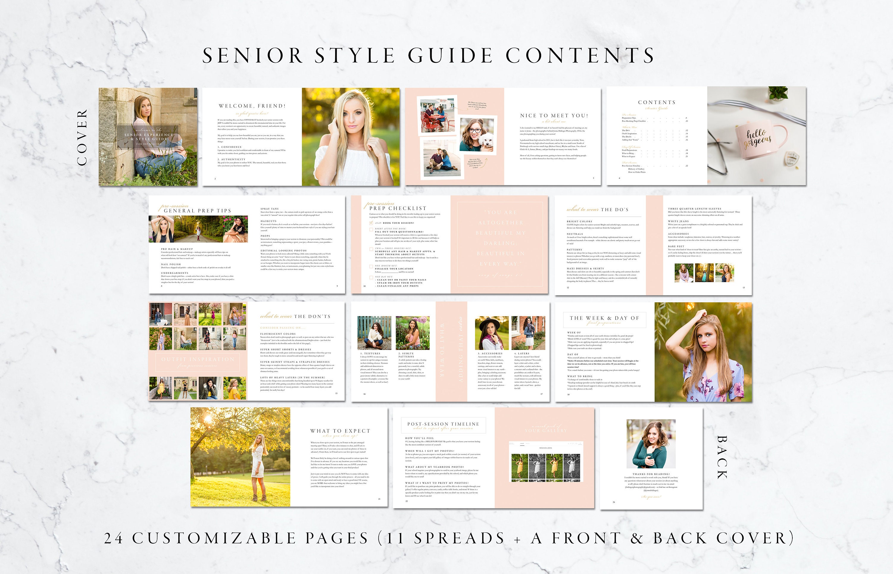 Personalizable Custom Senior Experience & Style Guide Adobe Indesign ...