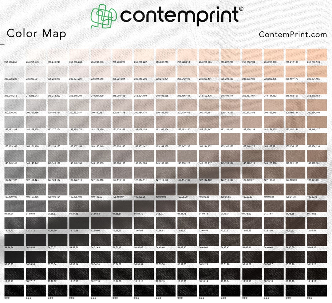 Orange 11 Contemprint Color Map Fabric RGB Color Guide - Etsy