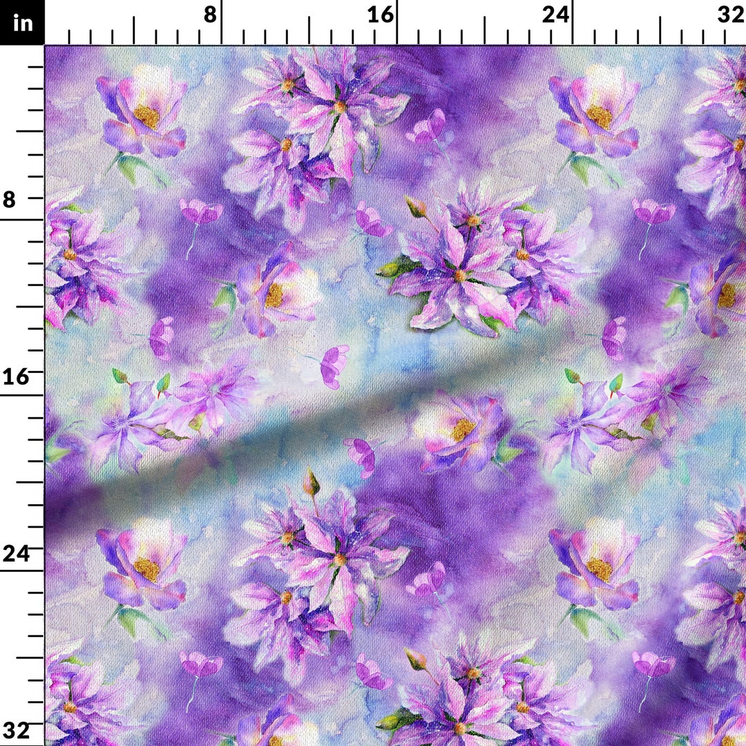 Melodic Purple and Blue Water Color Flowers - Etsy