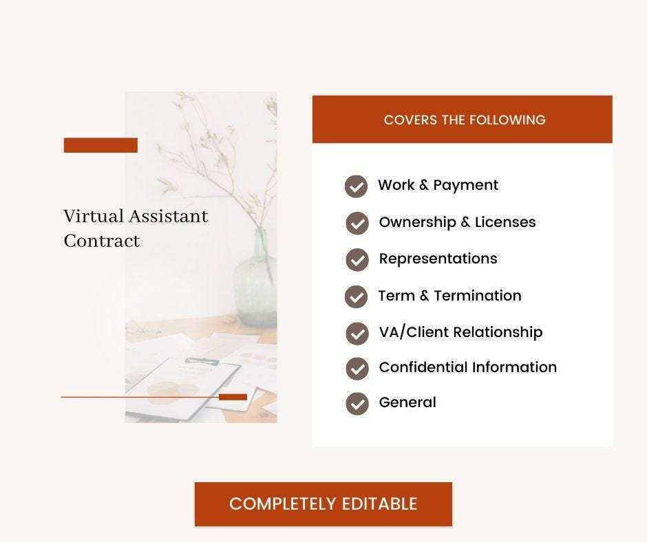 Virtual Assistant Contract Agreement | Freelancers Legal Document ...