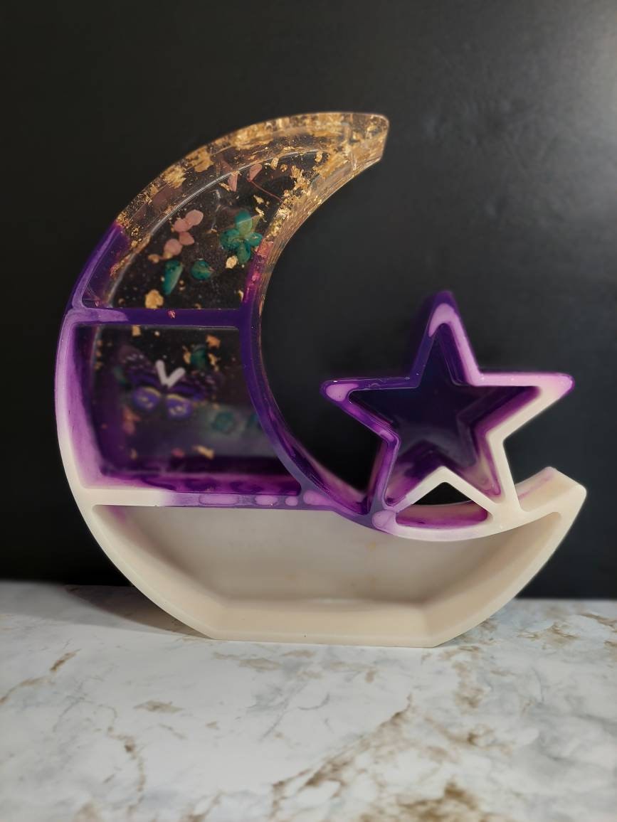 Custom Star and Moon Altar Shelf, Moon Star Tray, Resin Shelf, Large ...