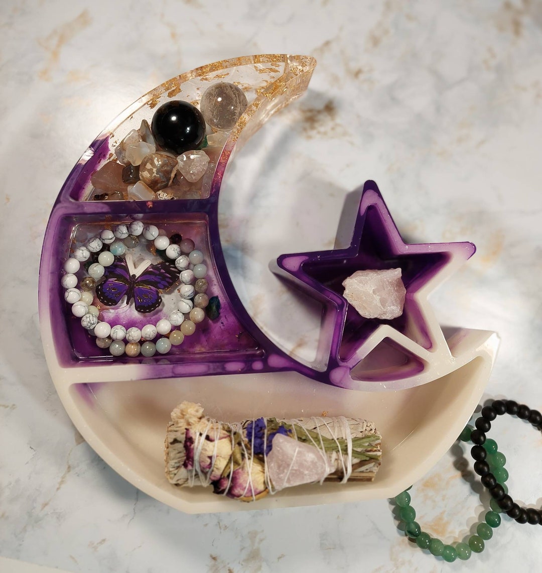 Custom Star and Moon Altar Shelf, Moon Star Tray, Resin Shelf, Large ...