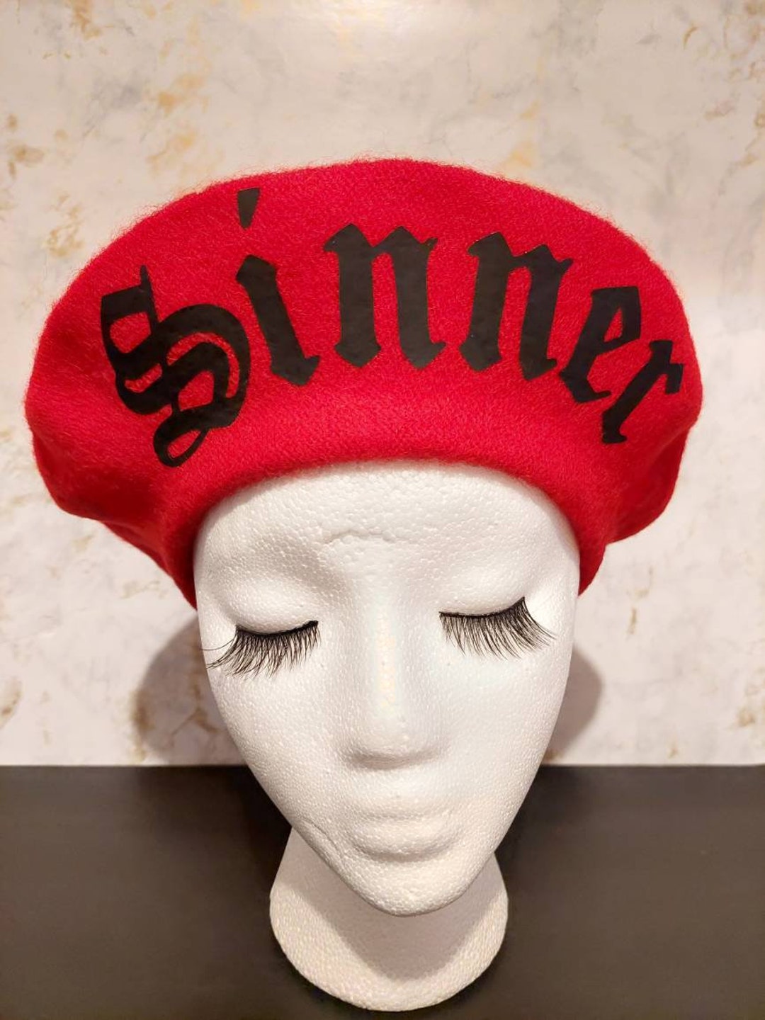 Red or Black With Vinyl Beret , Goth, Alt Fashion, Dark Fashion ...