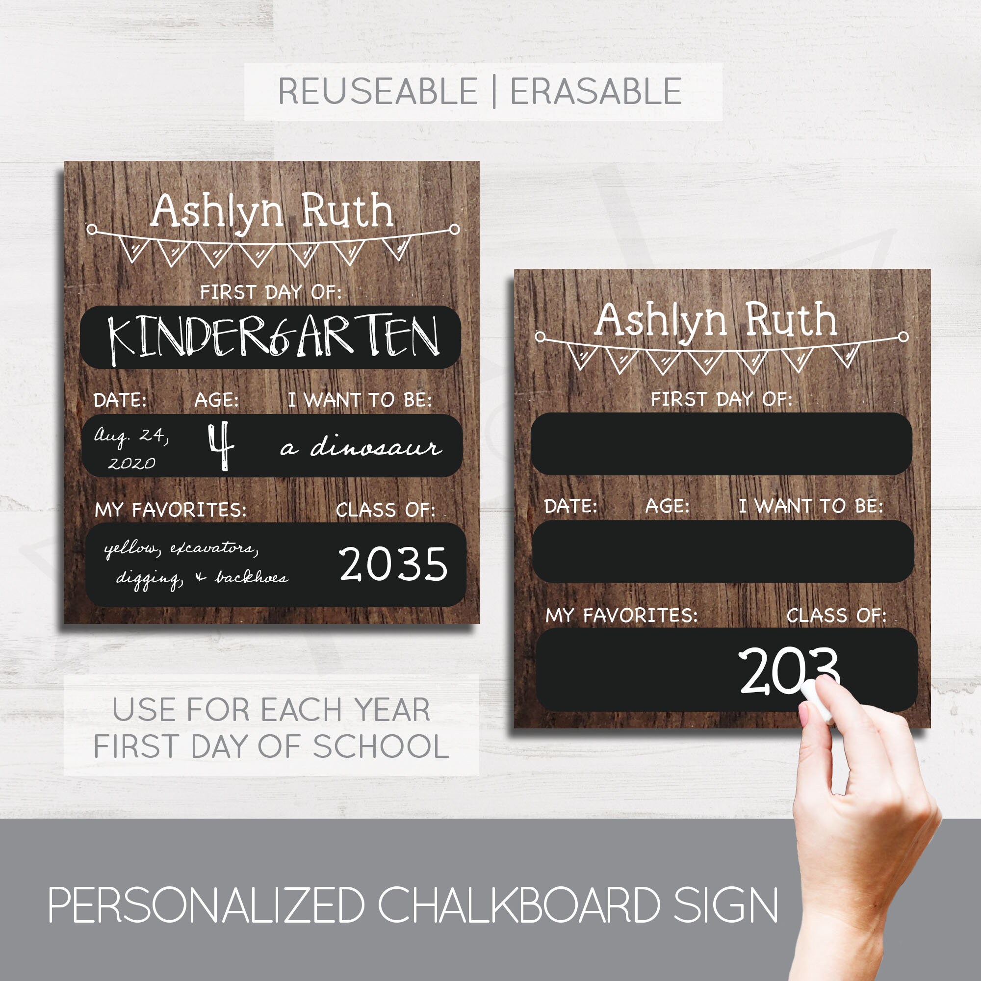 Pizarra Letrero escolar Letrero escolar reutilizable Letrero - Etsy México