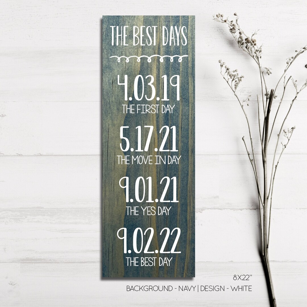 Personalized Dates Wood Sign, Rustic Important Dates Wall Decor - Etsy