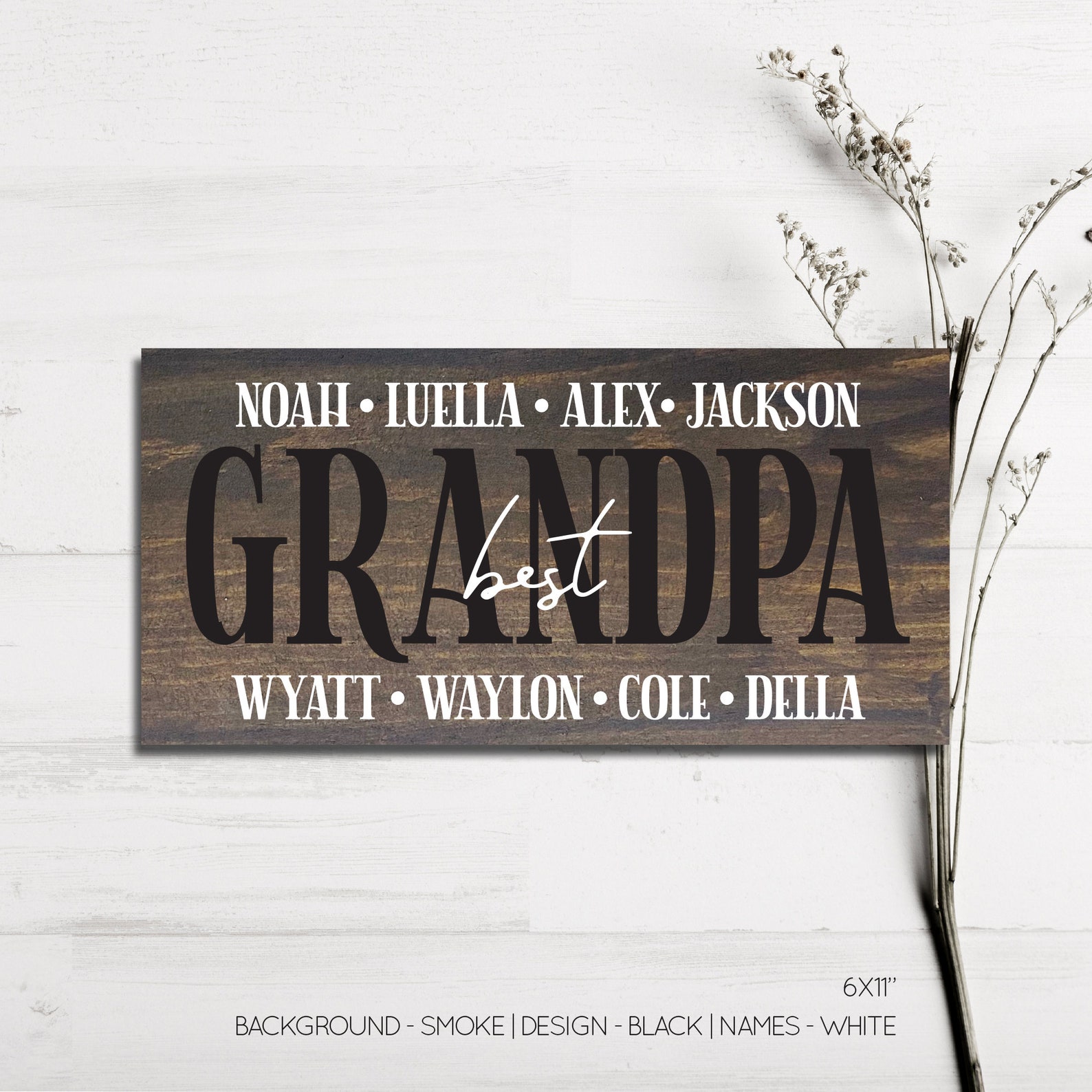 Best Grandpa Custom Sign Fathers Day Gift Personalized Sign | Etsy