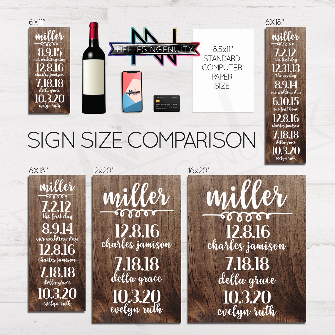 Large Personalized Name Date Sign Family Name Sign Important | Etsy