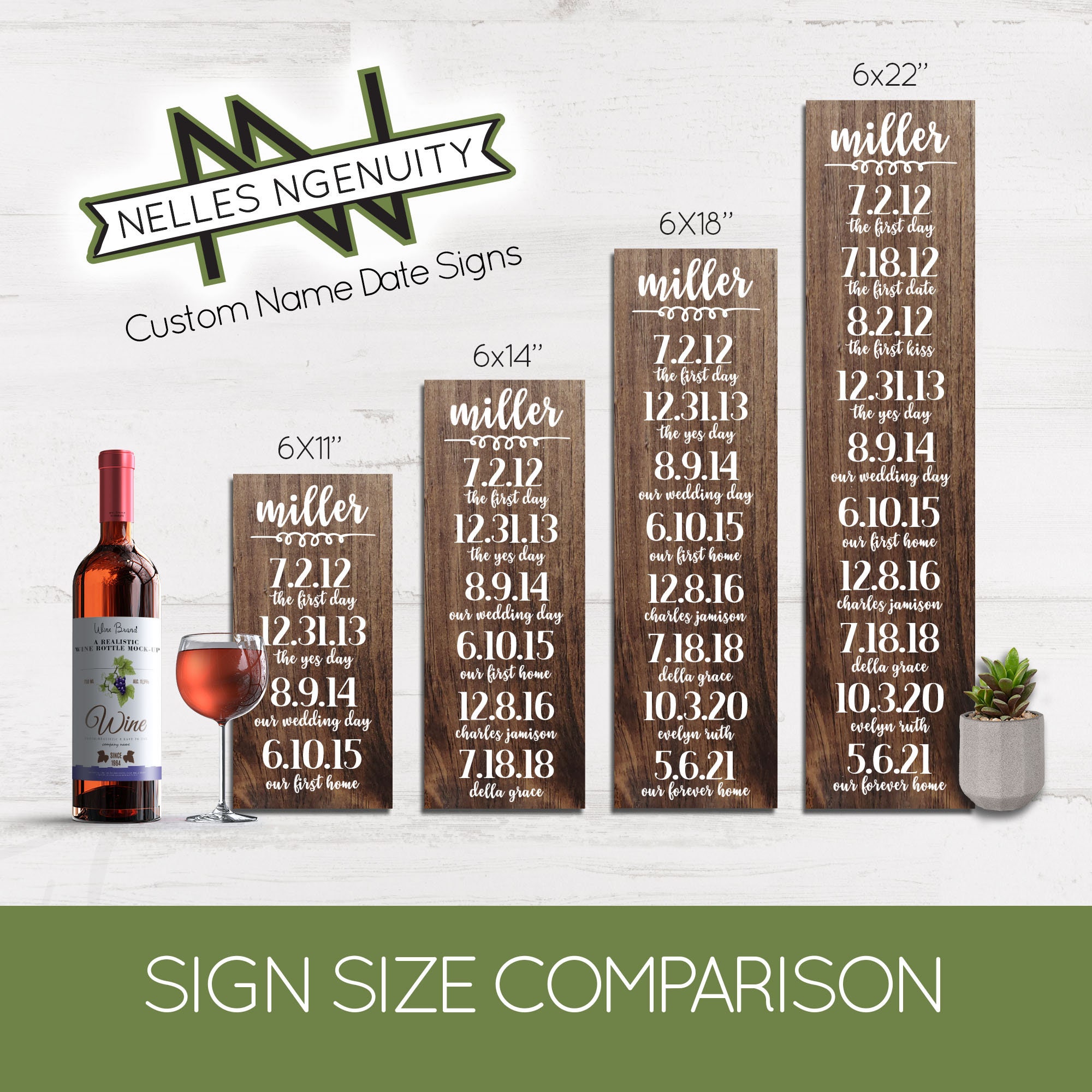 Last Name Sign Personalized Name Date Sign Important Dates - Etsy