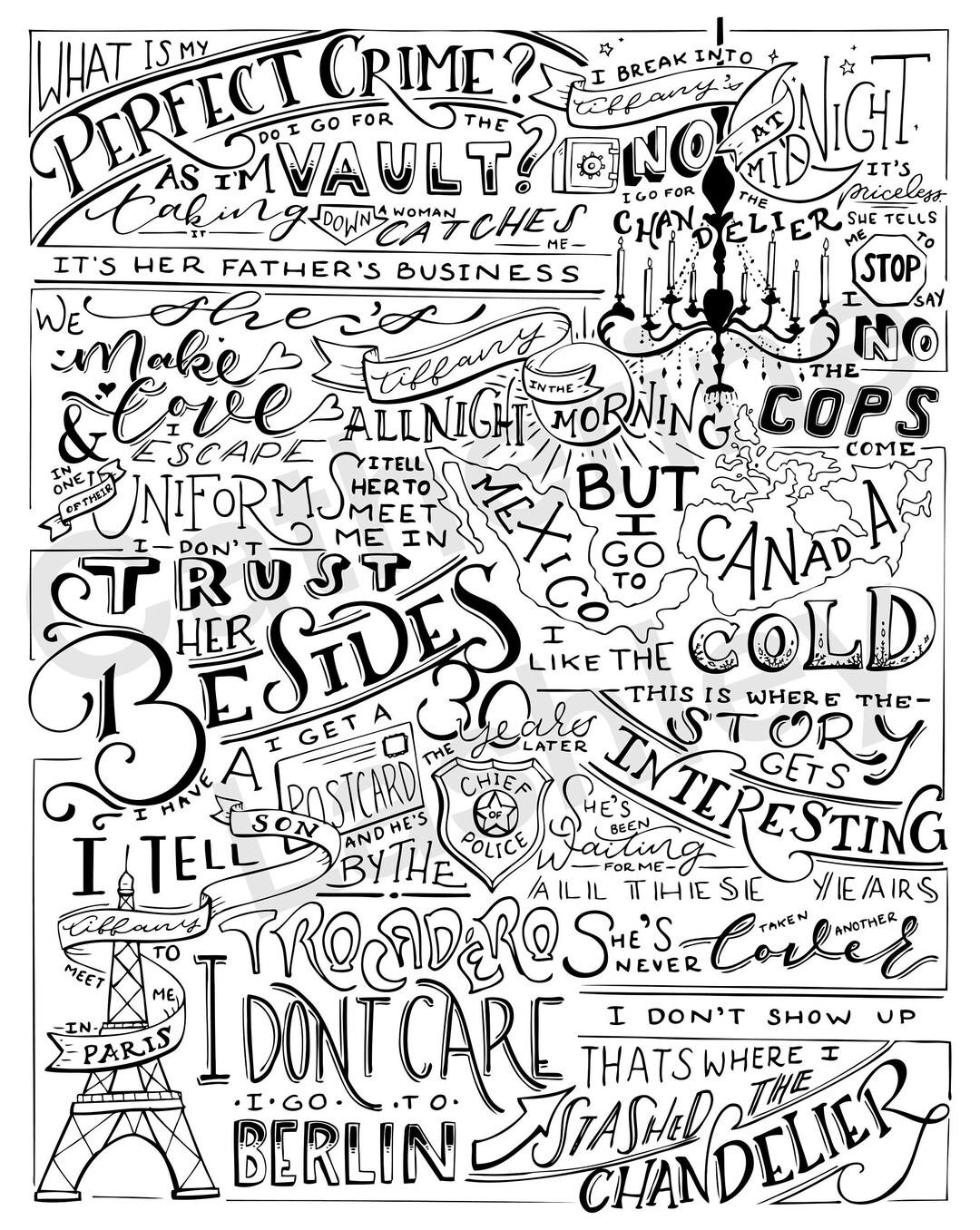 Dwight's Perfect Crime Hand Lettered - Etsy