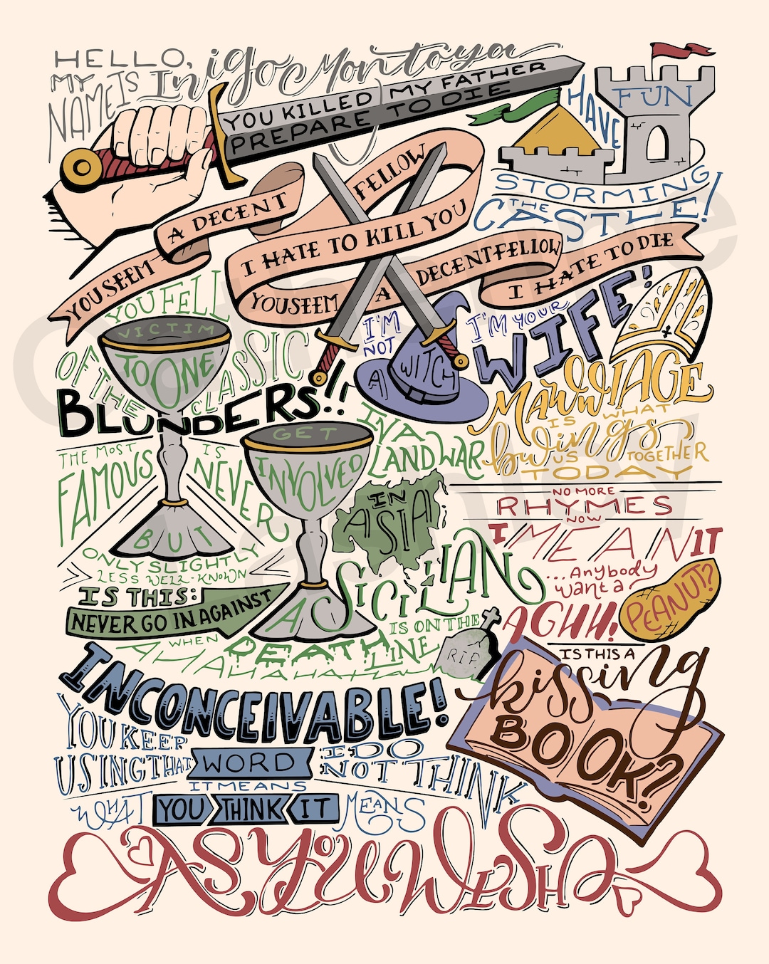 Princess Bride Quotes (colorized) - Etsy