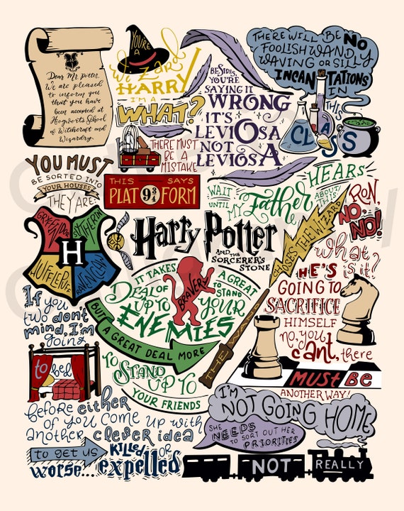 Sorcerers Stone Quotes colorized | Etsy