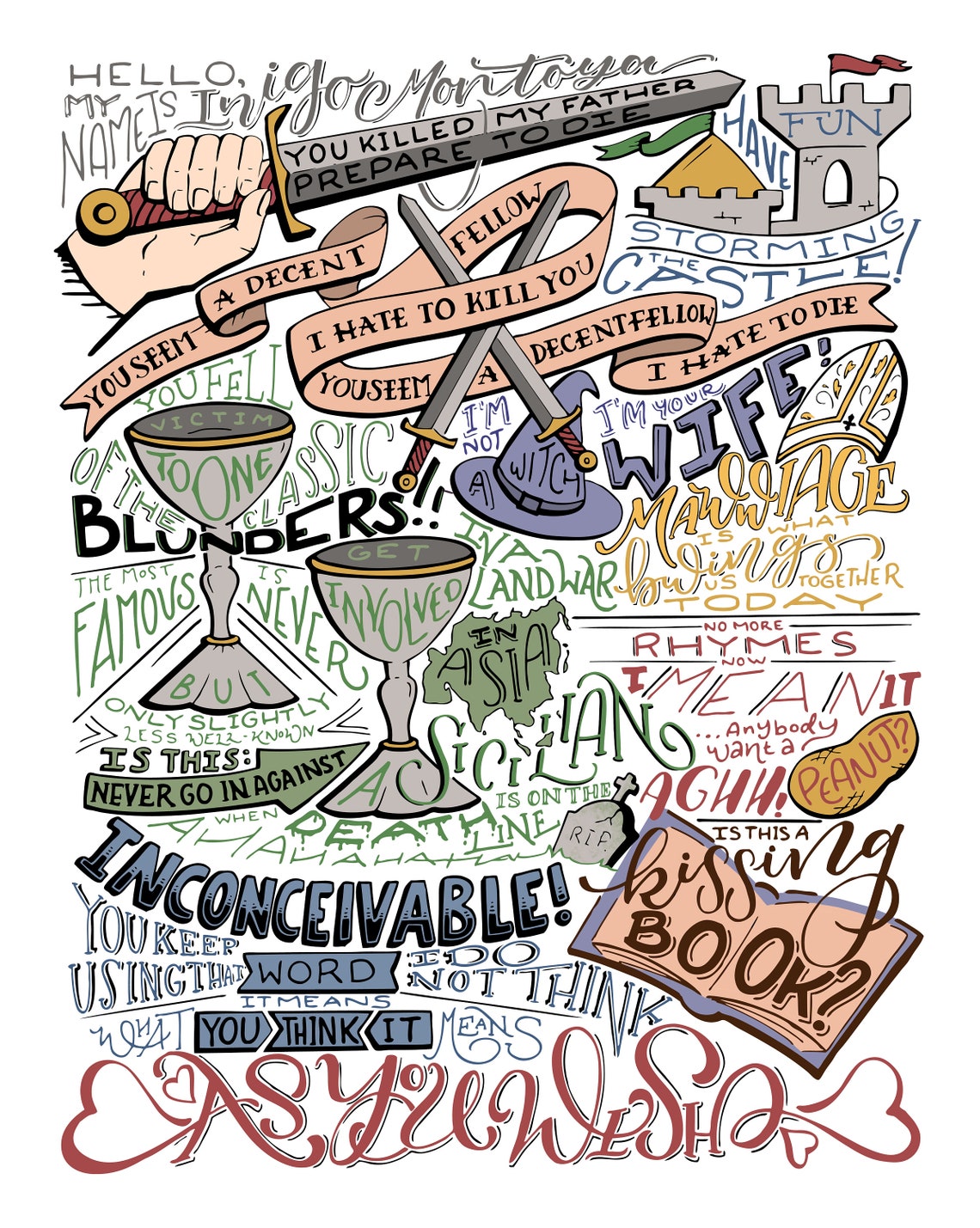 Princess Bride Quotes colorized | Etsy