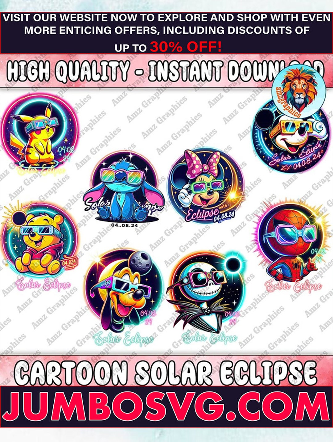 8 Cartoon Total Solar Eclipse Png Bundle, Total Solar Eclipse 2024 ...