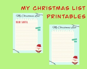 All I Want for Christmas List My Christmas Wish Printable Digital ...