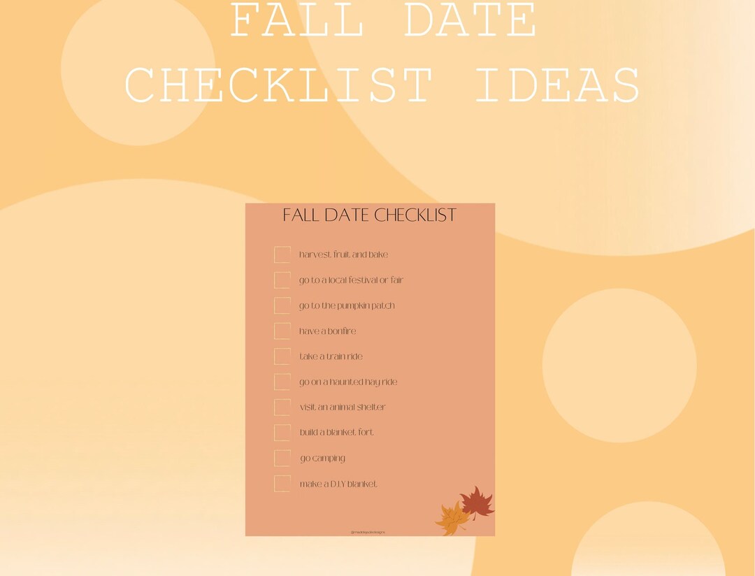 Fall Date Idea Checklist - Etsy