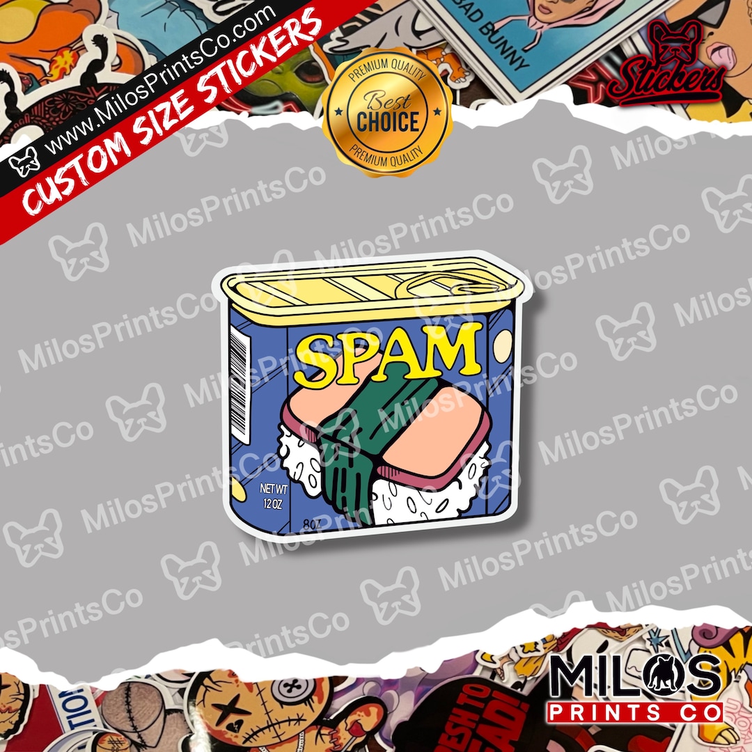 Spam Food Vinyl Sticker | Spam Die Cut Sticker | Funny Food Stickers ...