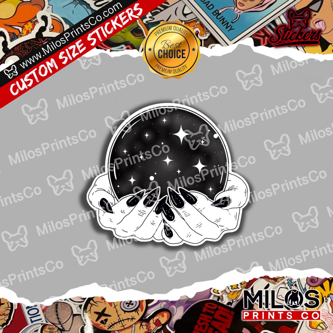 Black Crystal Ball Vinyl Sticker | Dark Crystal Ball Sticker | Crystal ...