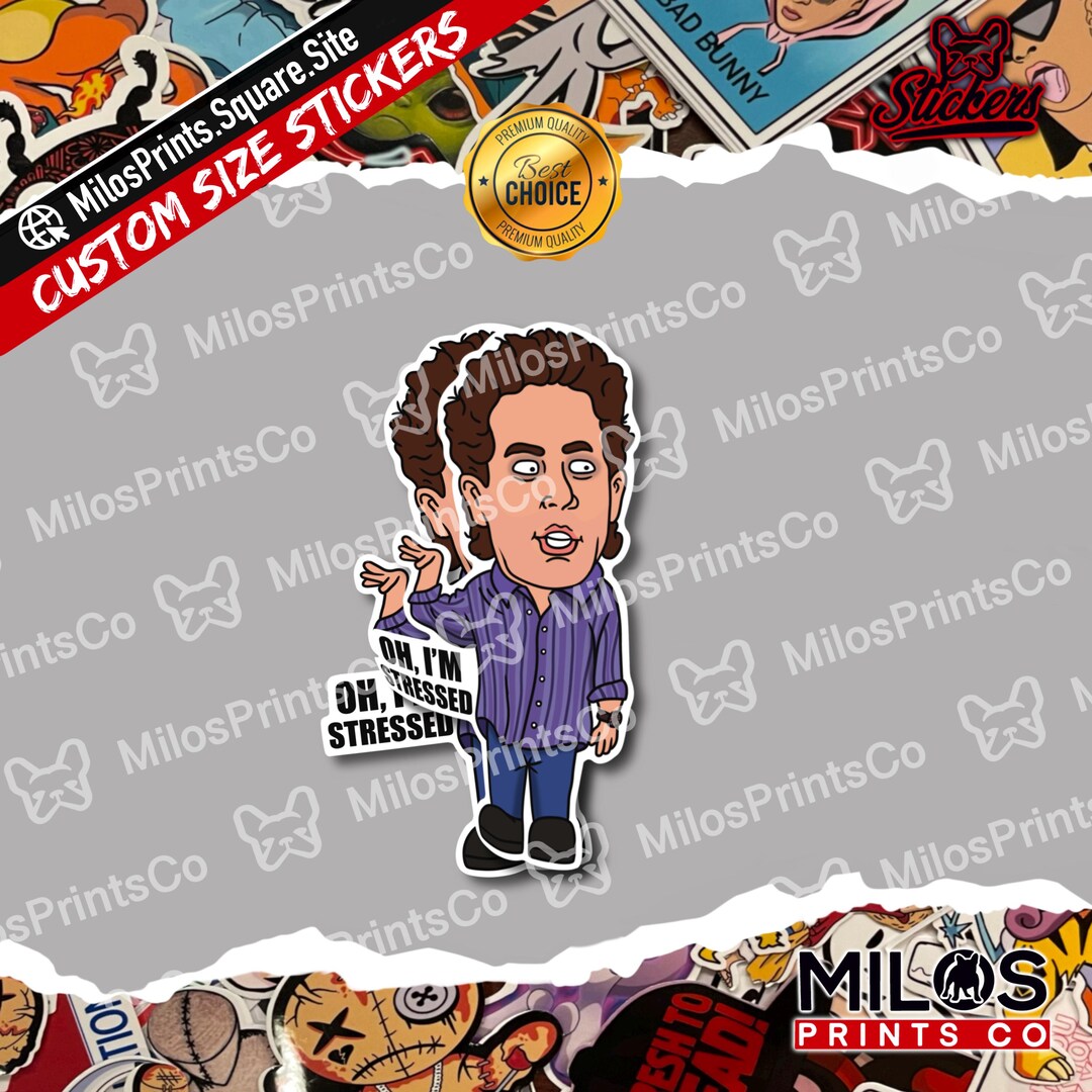 Chibi Jerry Stressed Out Vinyl Sticker | George Vinyl Sticker - Etsy