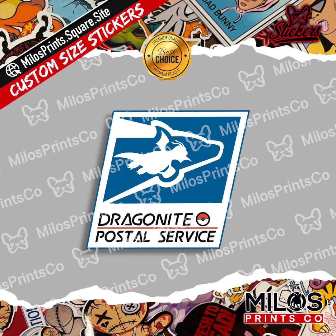 Dragonite Postal Service Vinyl Sticker | Dragonite Mail | Flask ...