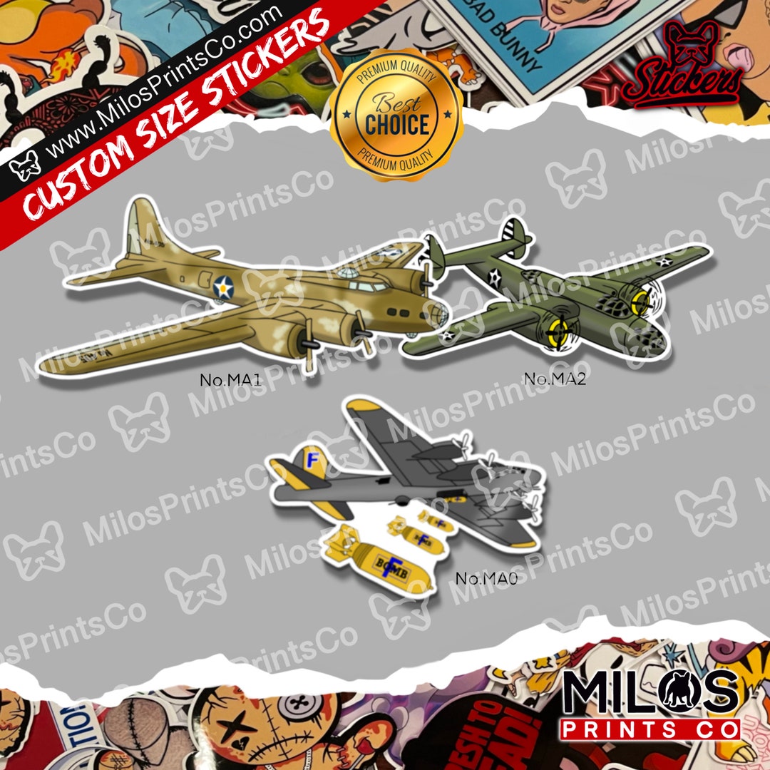 War Military Airplane Sticker | Bombs Dropping | Military Aircraft ...