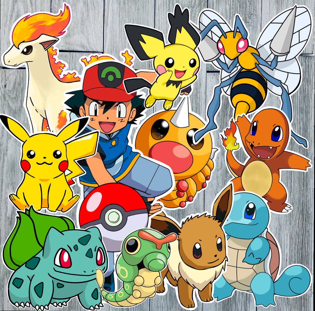 Pokémon Sticker Set, Pokémon Sticker Pack, Stickers - Etsy