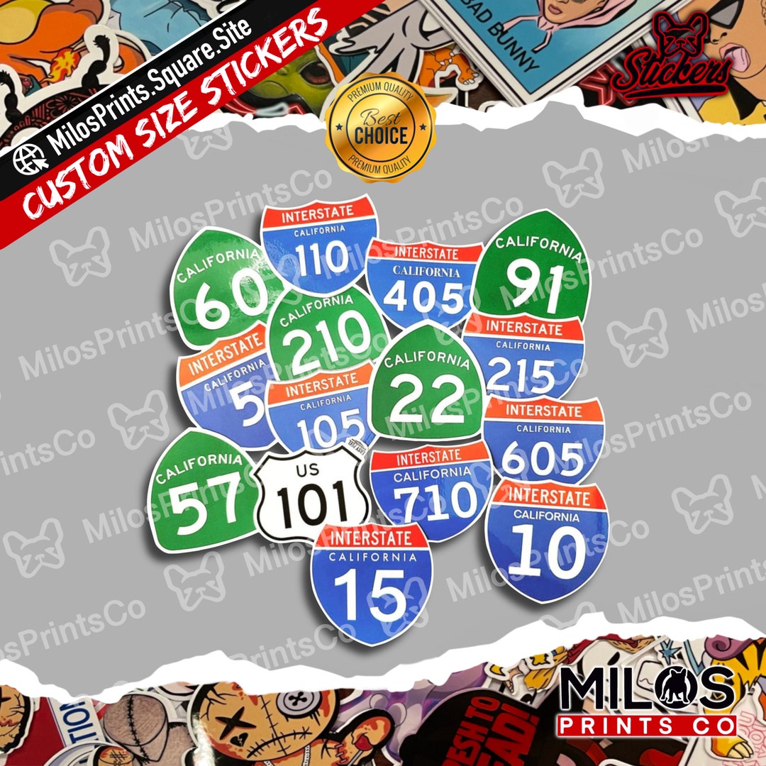 US State & Interstate Highways Vinyl Sticker | Freeway Signs Vinyl ...