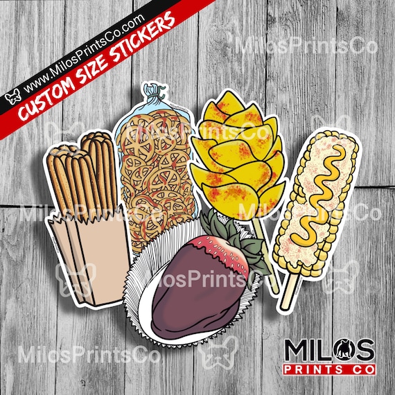 Food Sticker Variety Food Vinyl Stickers Mango Elote Corn | Etsy