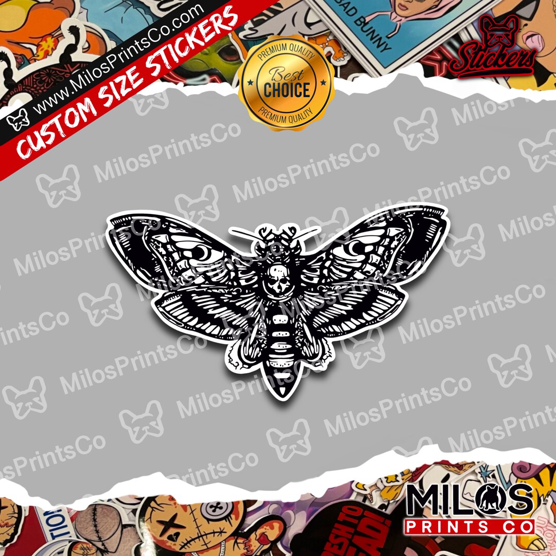 Gothic Moth Vinyl Sticker Goth Moth Vinyl Sticker Punk Goth Moth Vinyl ...