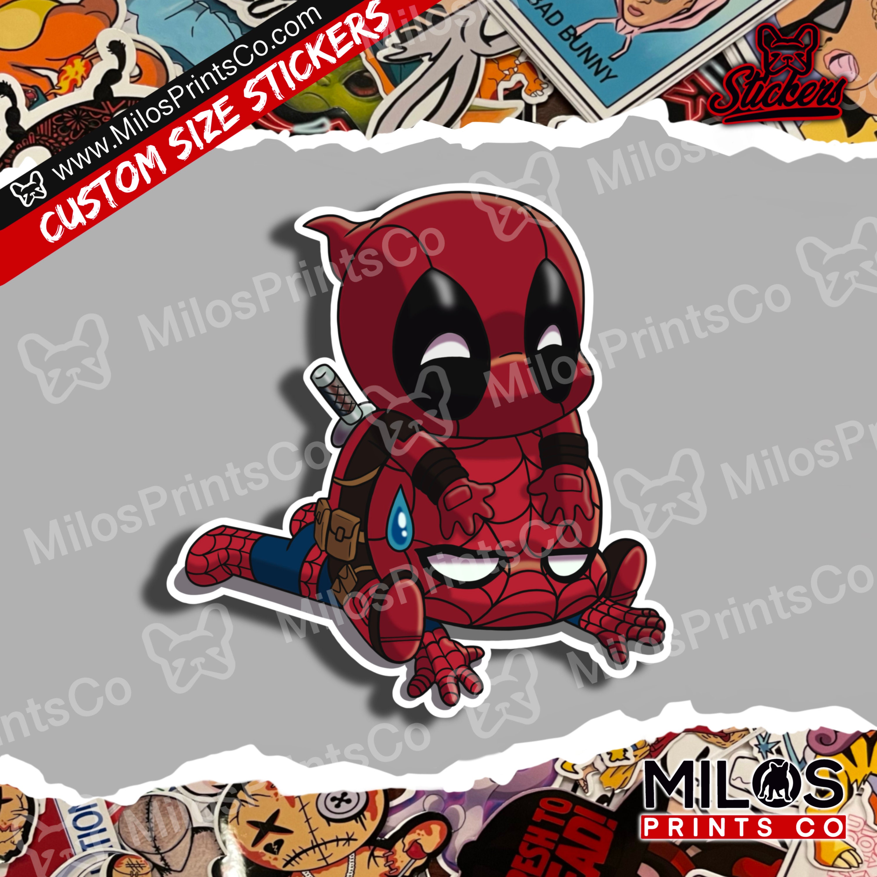 Spiderman and Deadpool Sticker Spiderman Deadpool Diecut | Etsy