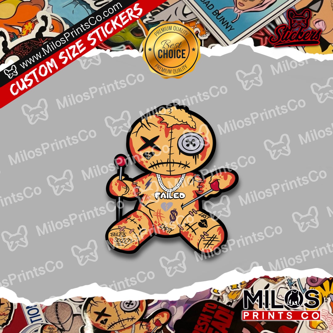 Voodoo Doll Vinyl Sticker | Failed Society Punk Doll Sticker | Witch ...