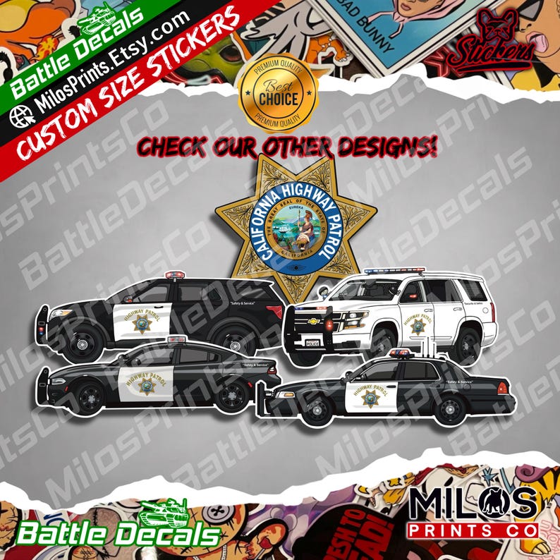 California Highway Patrol Charger Cruiser Vinyl Sticker | Law ...
