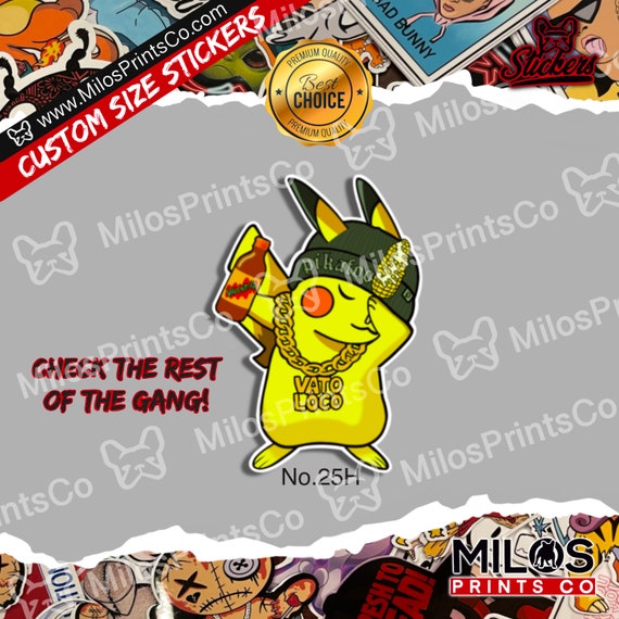 Homie Pikachu Sticker Pikafoo Gangster Sticker Pikachu - Etsy