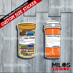 Bibliotherapy in Prescription Bottle Sticker | Chill Pills in ...