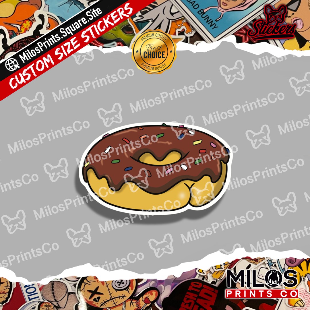 Thicc Donut Vinyl Sticker | Cute Doughnut Butt Sticker - Etsy