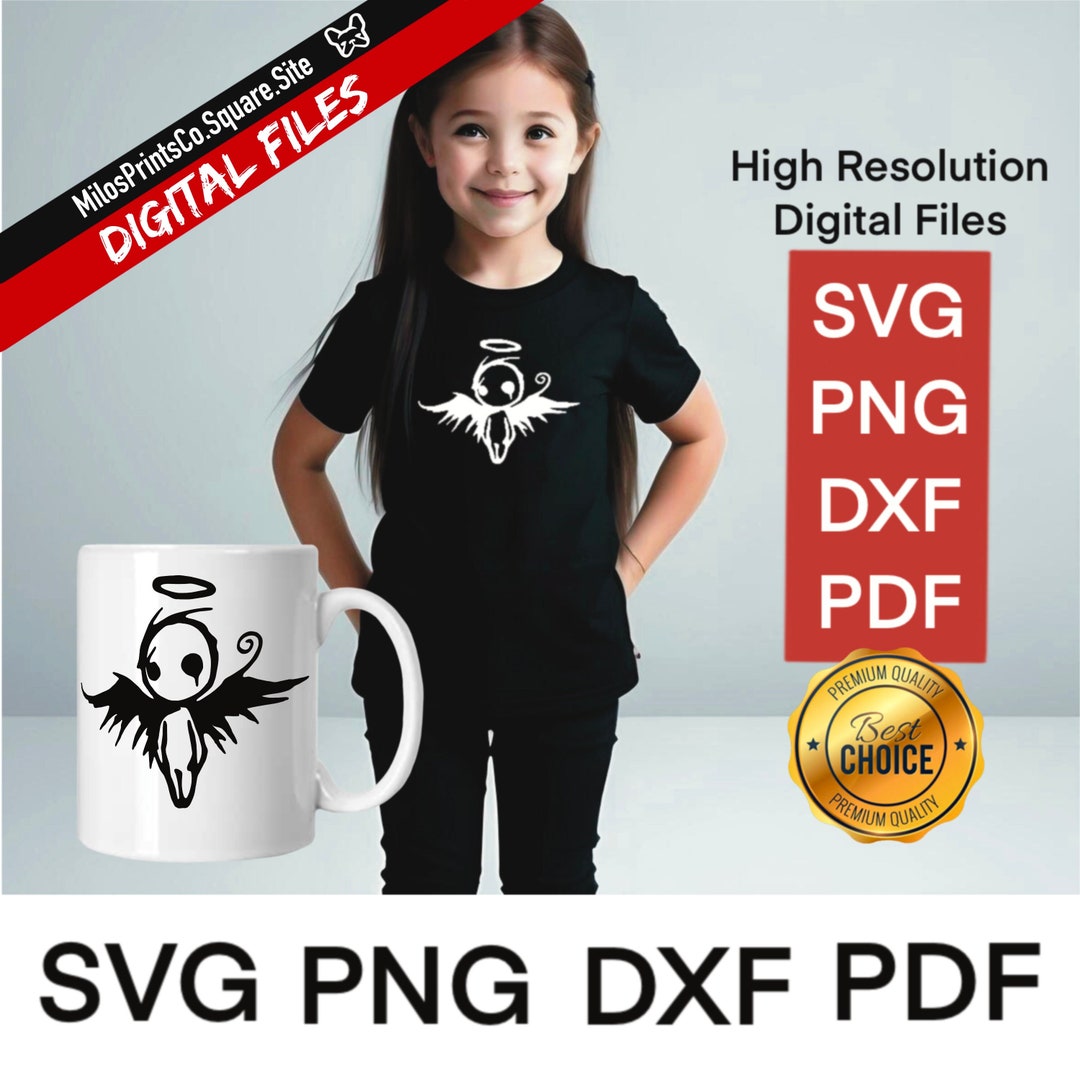 Cute Goth Angel SVG | Beautiful Goth Angel PNG - Etsy