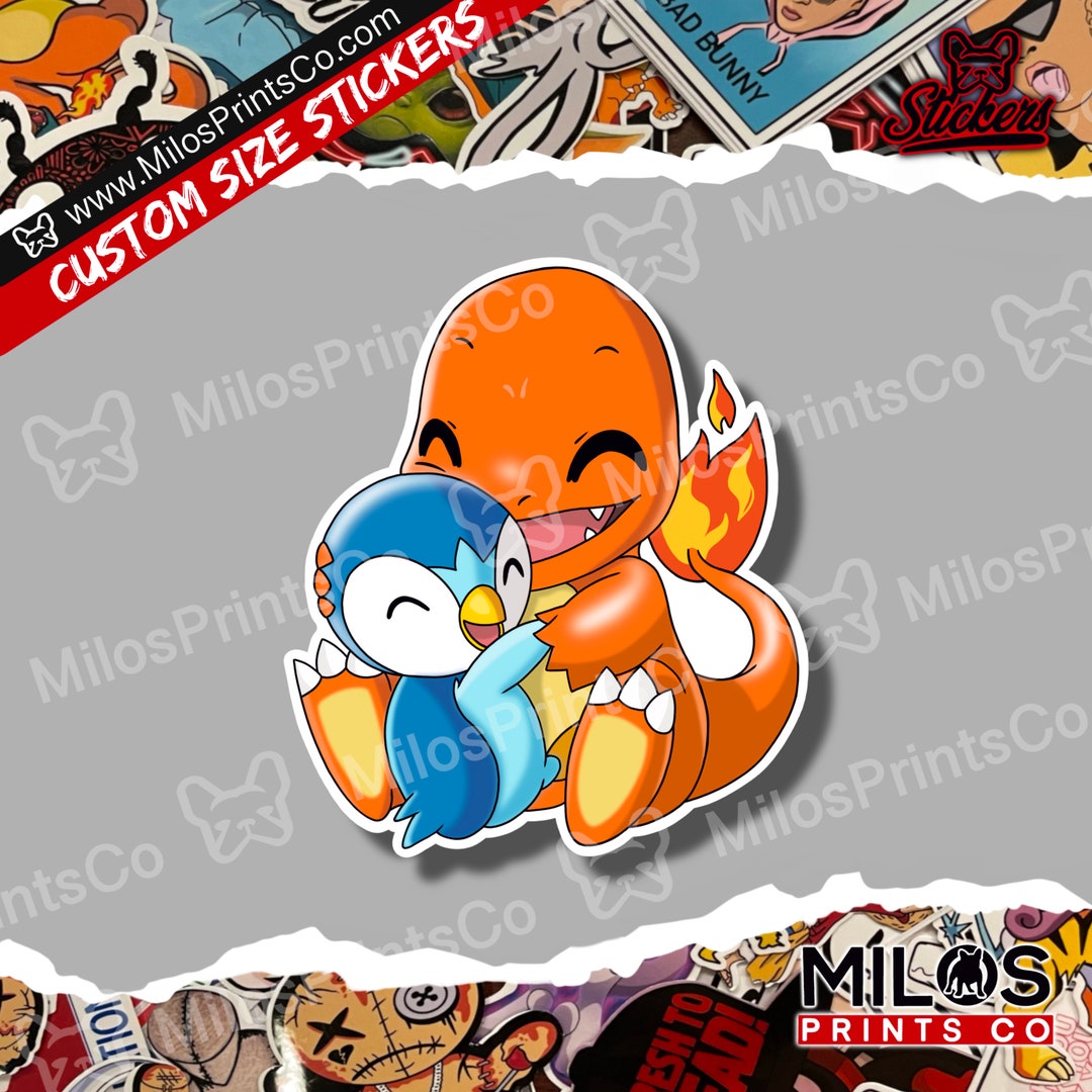Charmander and Piplup Friends Sticker Charmander Diecut Vinyl Sticker ...