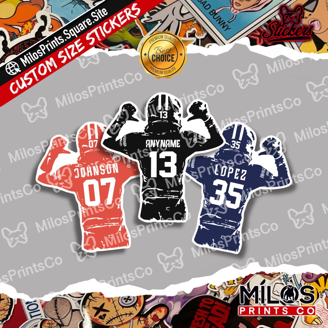 Custom Football Player Vinyl Stickers - Etsy
