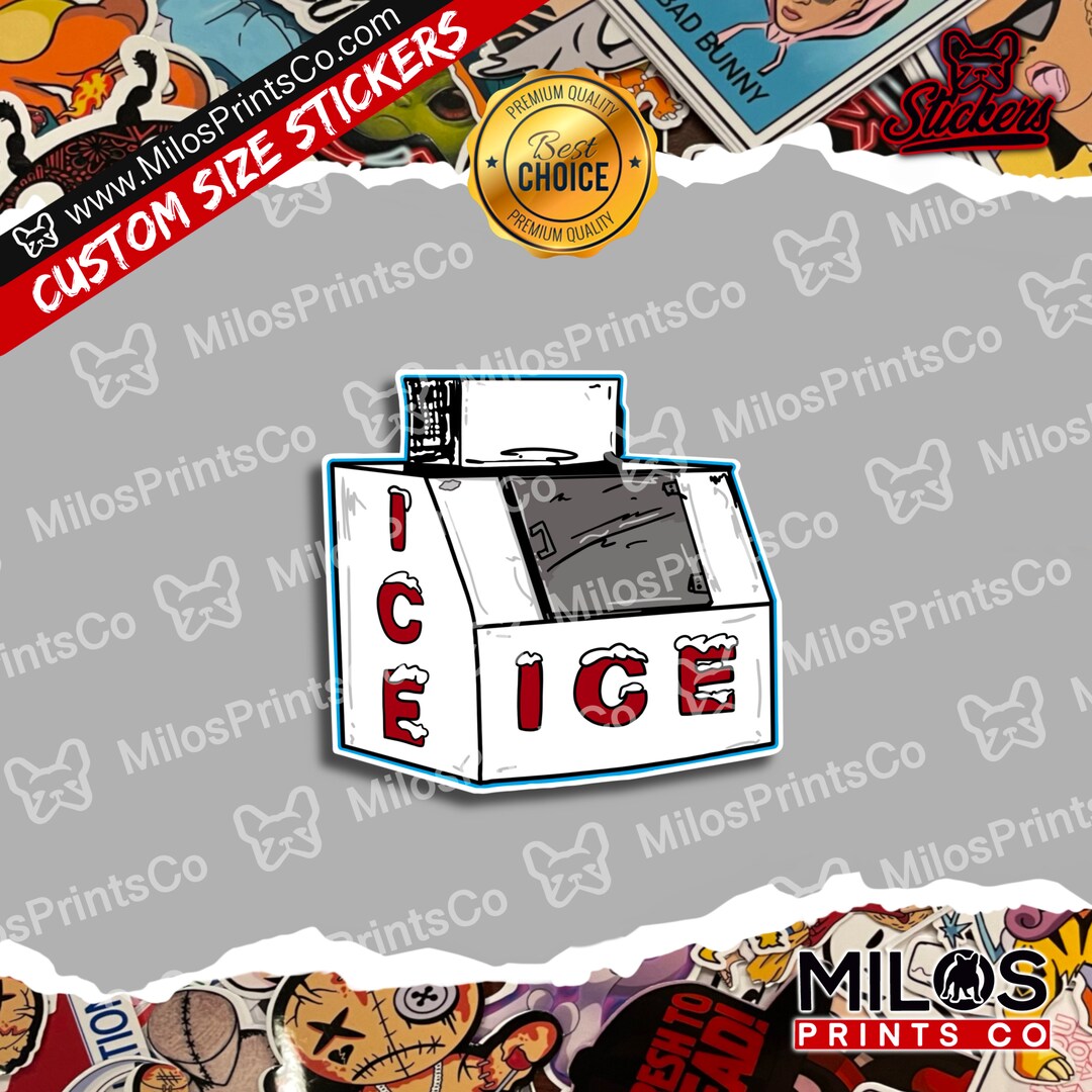 ICE Box Vinyl Sticker | Ice Machine Vinyl Sticker | Ice Box Sticker for ...