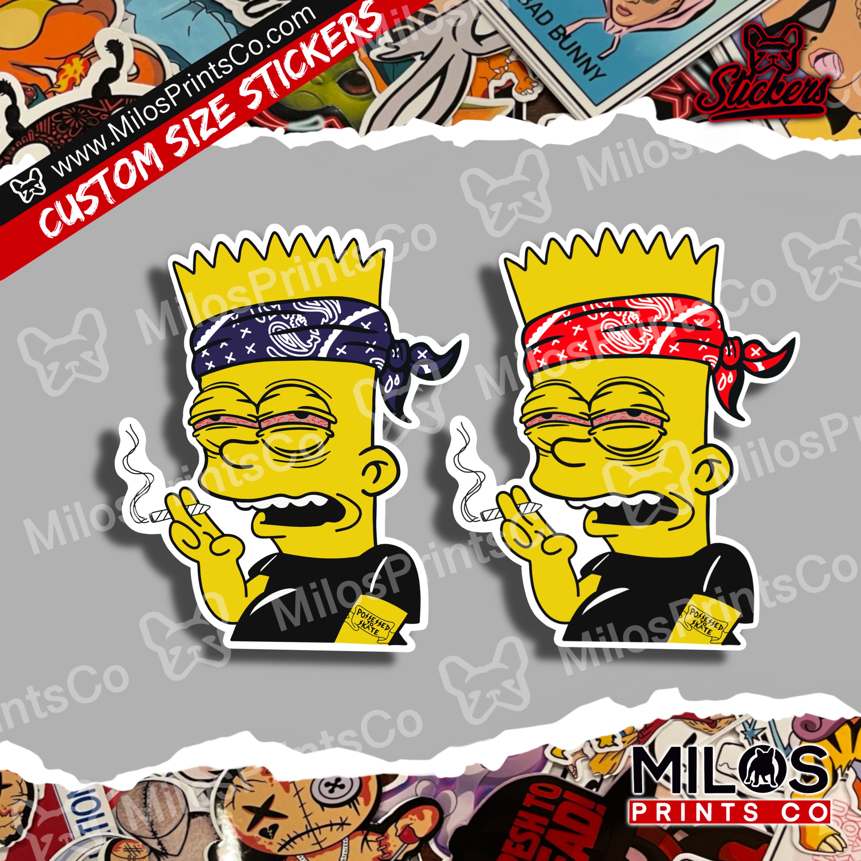 Bart Vinyl Sticker Weather Proof Vinyl Sticker Cartoon Vinyl - Etsy