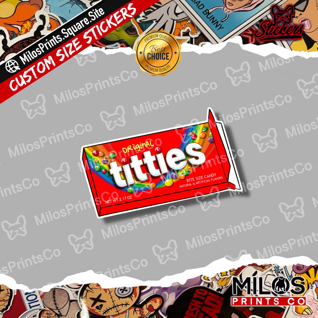 Titties Candy Vinyl Sticker | Adult Funny Skittles Vinyl Sticker | NSFW ...