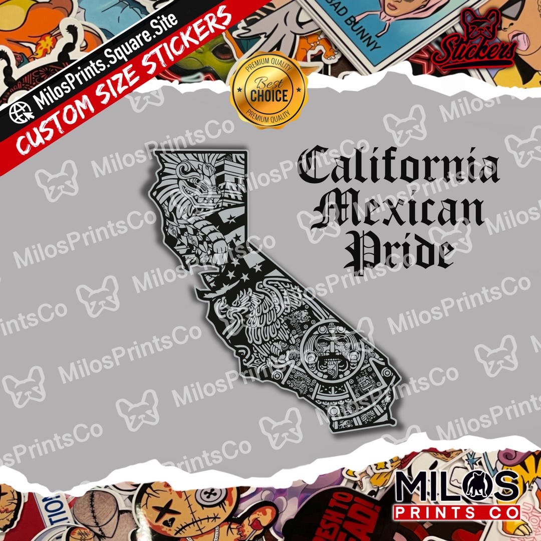 California Aztec Mexico Vinyl Sticker | Mejica Diecut Sticker ...