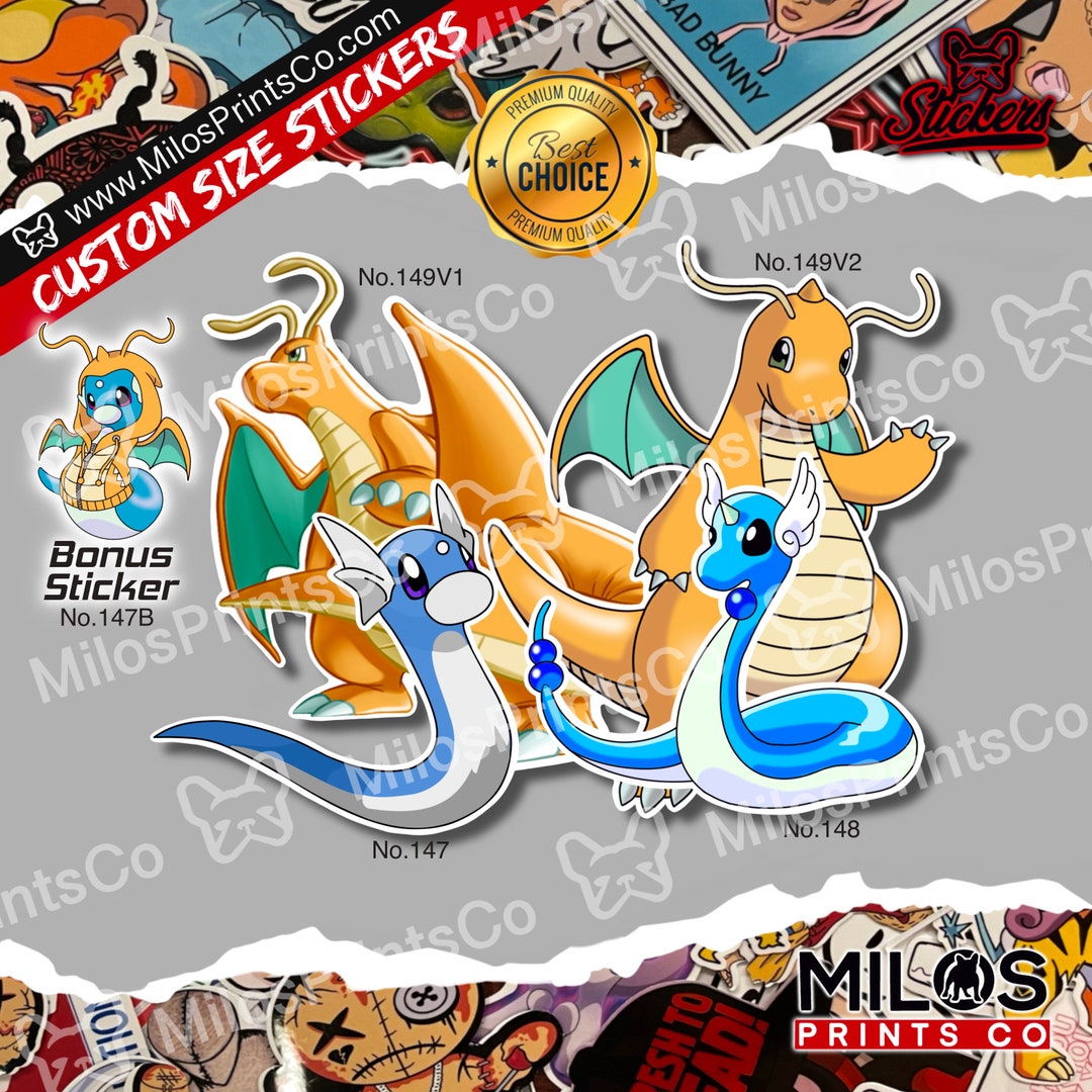 Dratini Evolution Vinyl Sticker Pack | Pokémon Vinyl Diecut Stickers ...