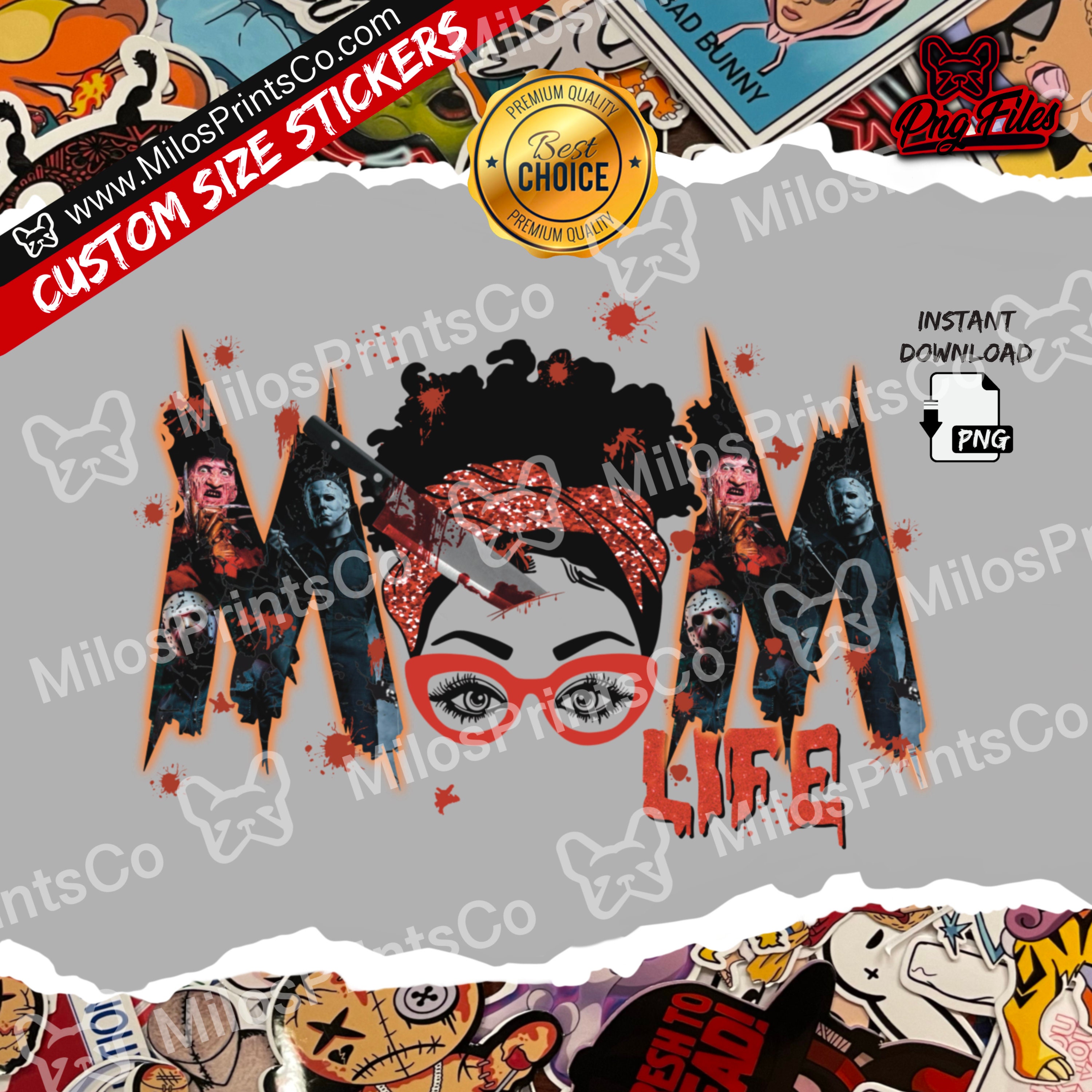 3 Freddy Vs Jason Halloween Mom Life PNG Cut File | Halloween Jason ...