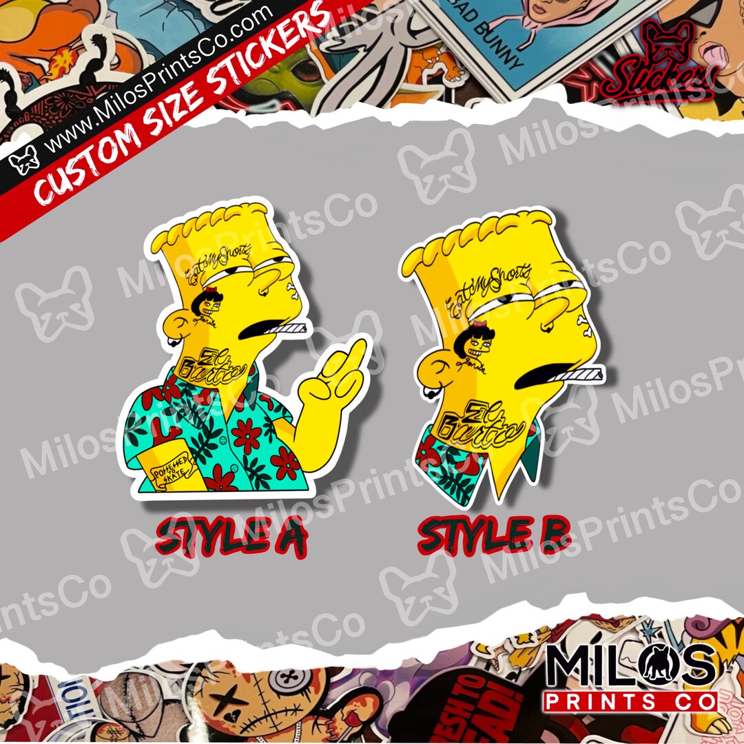 Stoner Bart Vinyl Sticker | High AF Diecut Sticker | Weed 420 Sticker ...