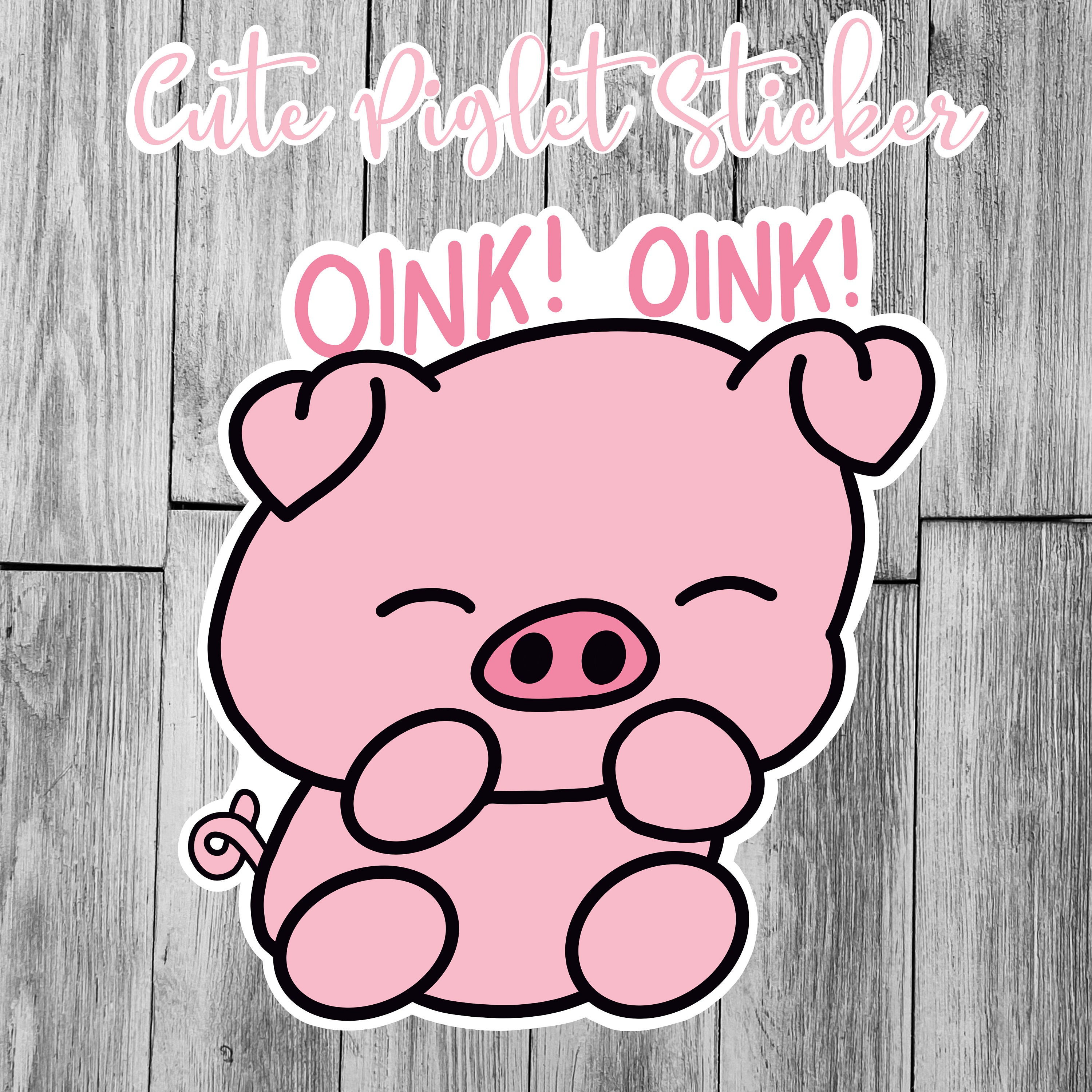 Cute Piglet Vinyl Sticker Pig Weather Proof Sticker Diecut | Etsy
