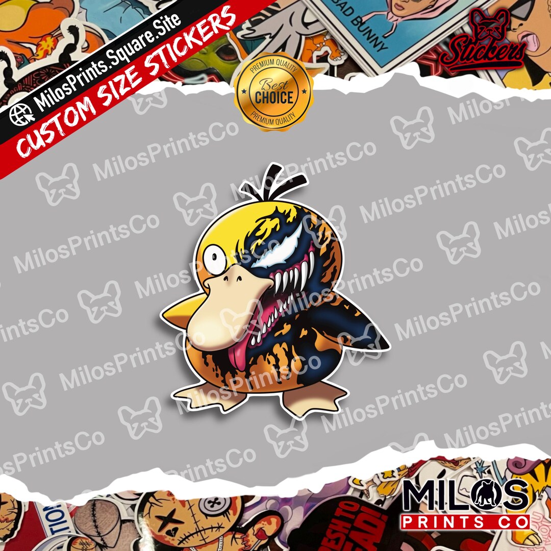 Psynom Vinyl Sticker | Psyduck X Spider Decal | Infected Psyduck - Etsy