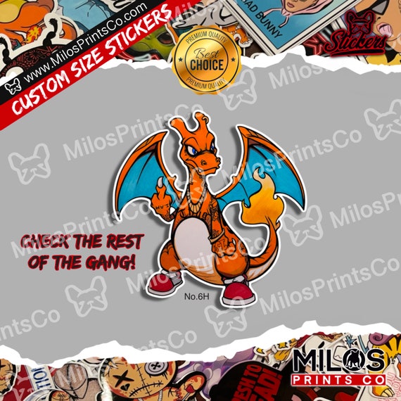 Homie Charizard Sticker Charizard X Gangster Sticker - Etsy