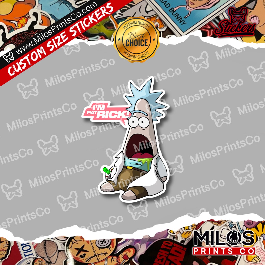 Pat RICK Vinyl Sticker | Patrick Cartoon Diecut Sticker | Oldman Vinyl ...