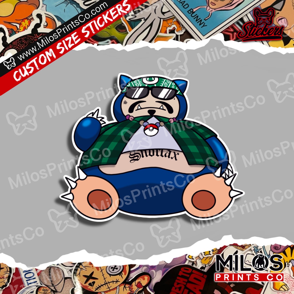 Homie Snorlax Sticker Snorlax X Gangster Sticker Snorlax - Etsy