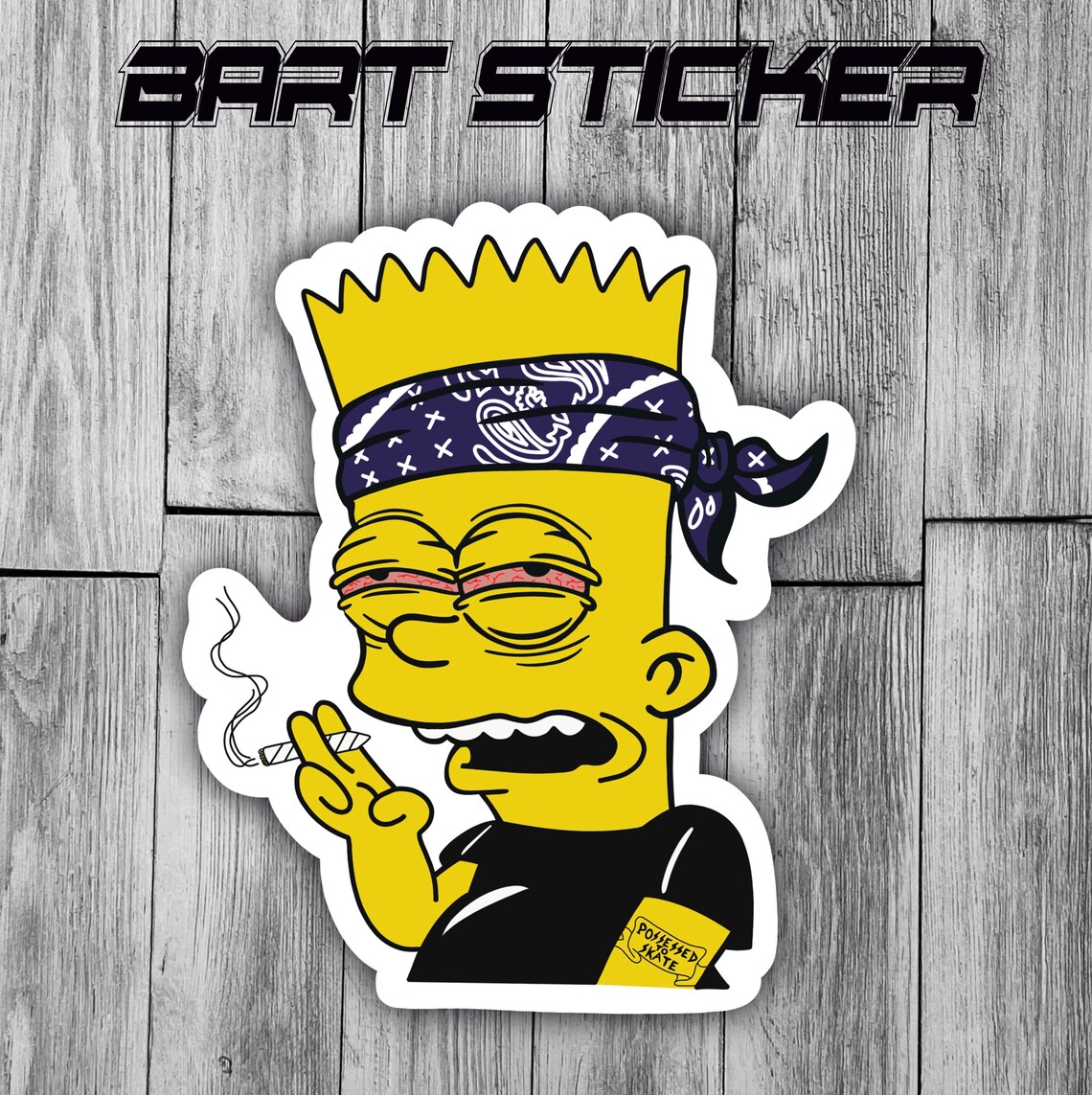 Bart Vinyl Sticker weather proof vinyl sticker Cartoon Vinyl | Etsy